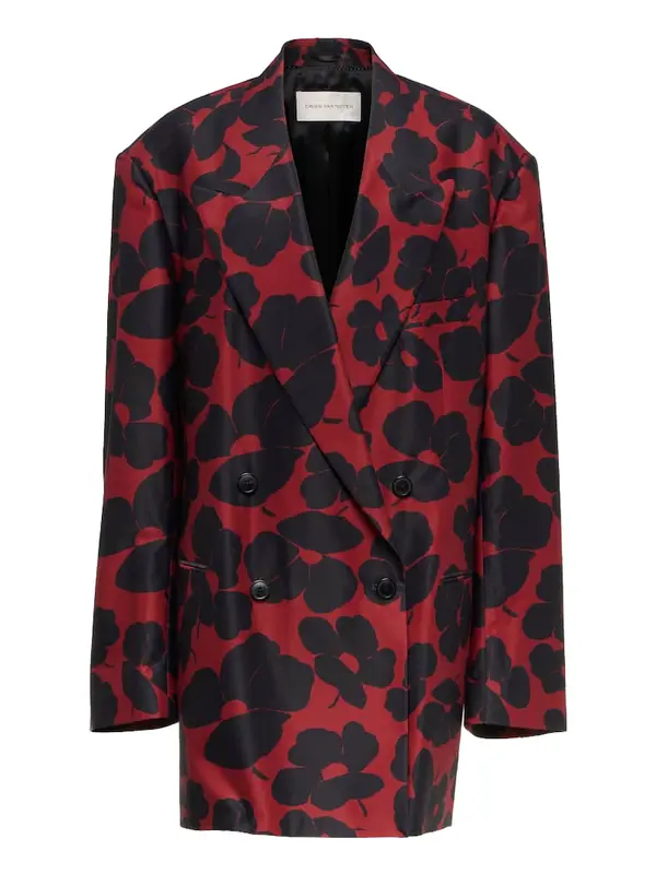 Dries Van Noten Floral Double-breasted Blazer - Red