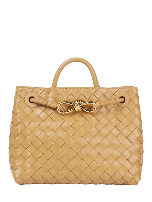 Bottega Veneta Andiamo Small Intrecciato Leather Shoulder Bag - Brown