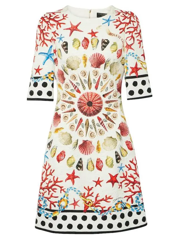 Dolce & Gabbana Capri Printed Minidress - White