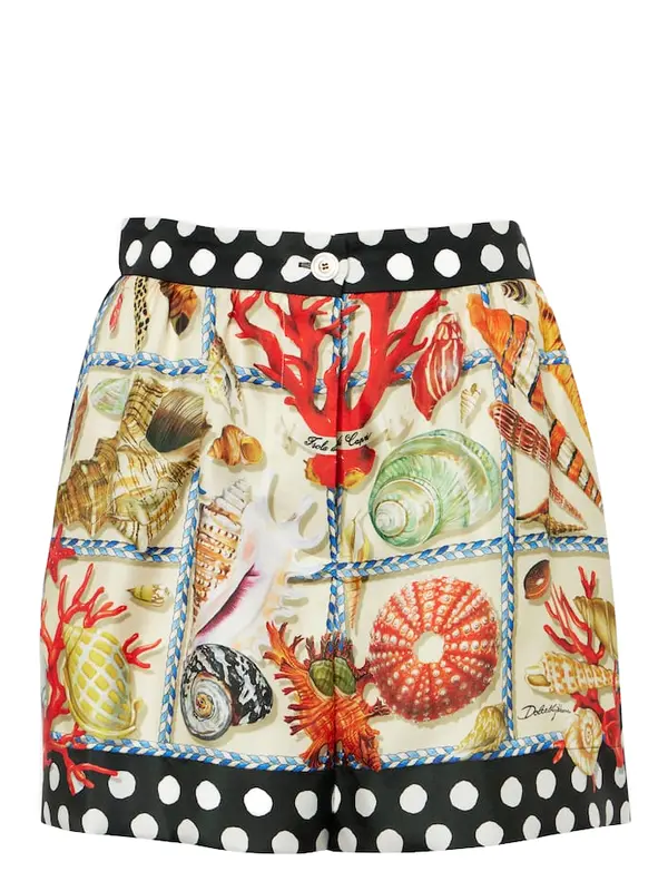 Dolce & Gabbana Capri Printed Silk Satin Shorts - Multicoloured