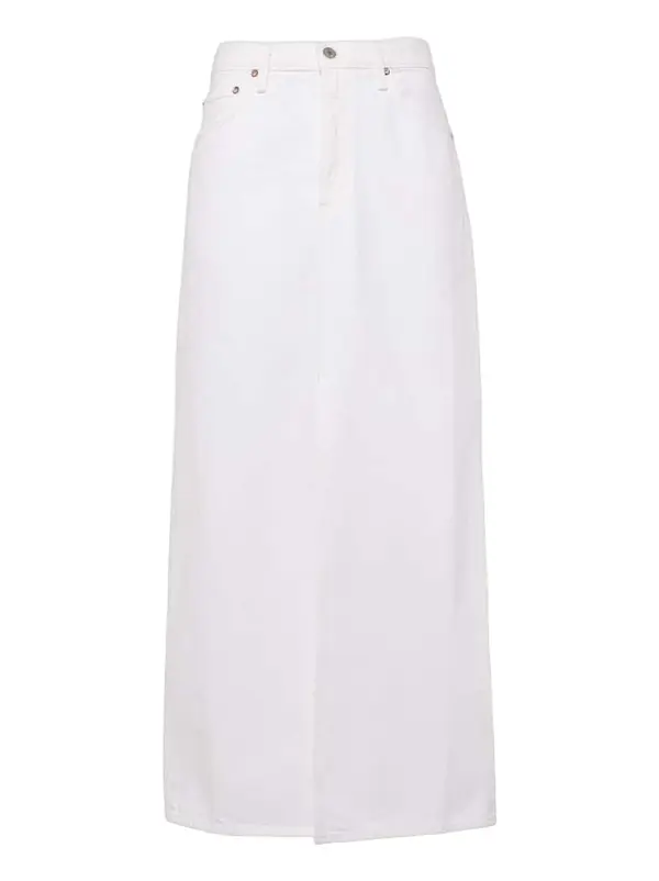 AGOLDE Leif Denim Maxi Skirt - White