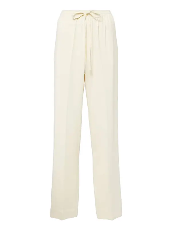 Asceno Aurelia Crêpe Straight Pants - White