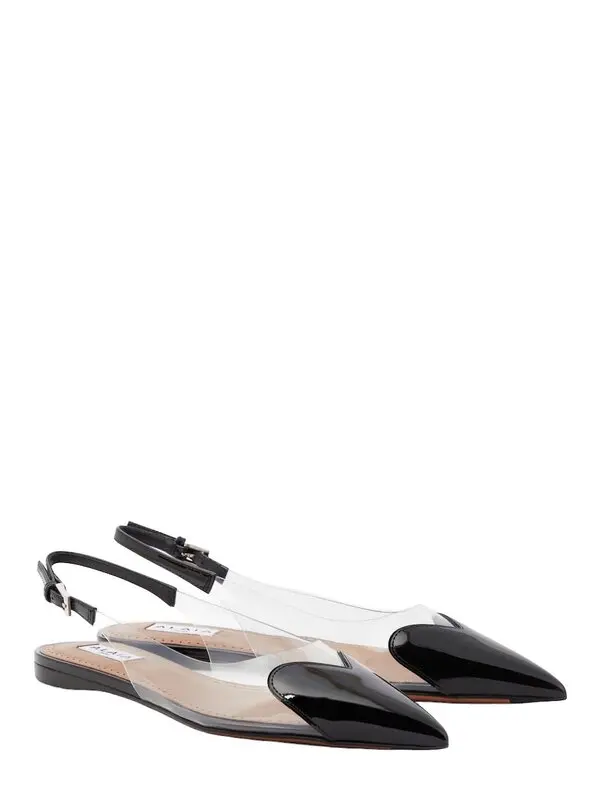 Alaïa Le Cœur Slingback Flats - Black