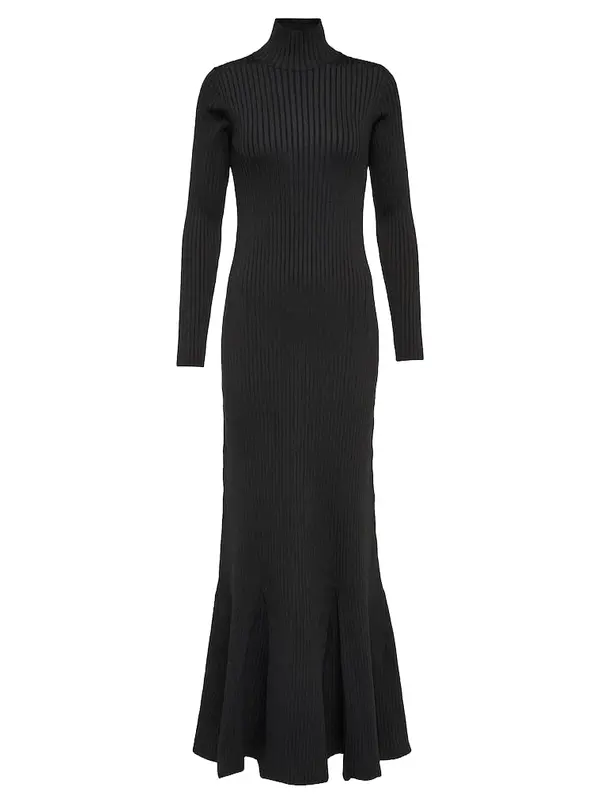 Balenciaga Silk-blend Maxi Dress - Black