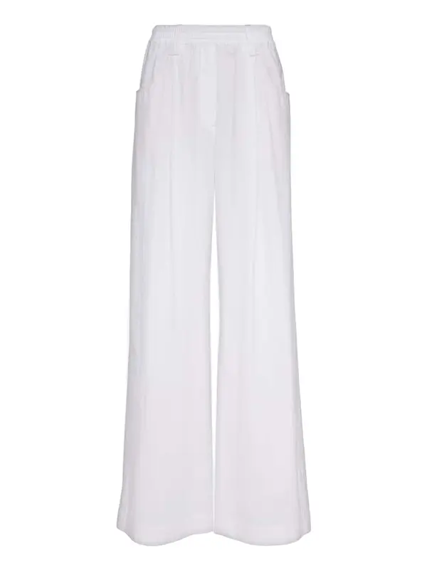 Brunello Cucinelli High-rise Wide-leg Pants - White