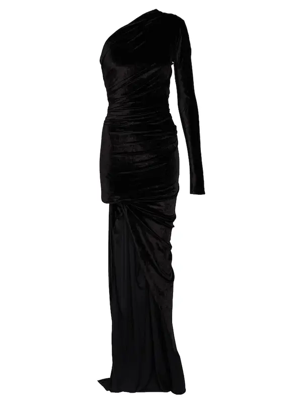 Balenciaga Asymmetric One-shoulder Gown - Black