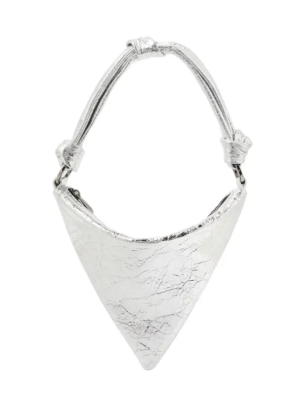 Amina Muaddi Cameron Mini Leather Shoulder Bag - Silver