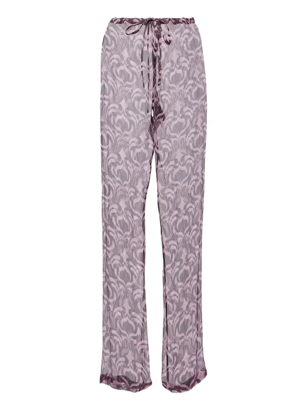 Dries Van Noten Pachas Printed Silk Pants - Pink