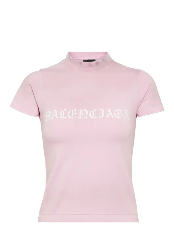 Balenciaga Cropped Cotton Jersey T-shirt - Multicoloured