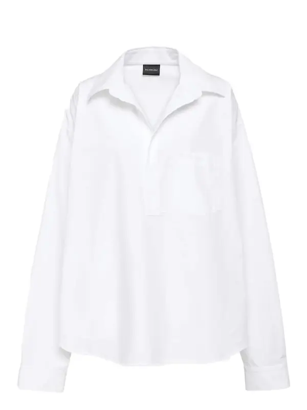 Balenciaga Oversized Cotton Poplin Shirt - White