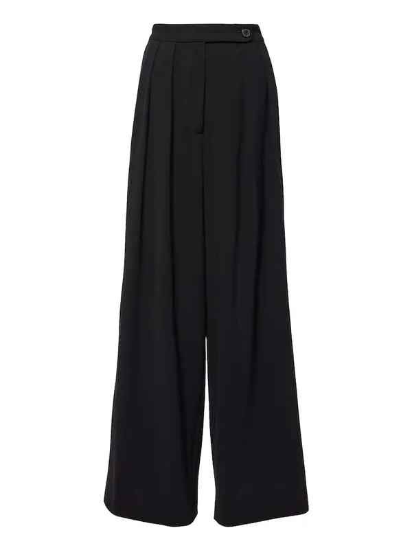 Dries Van Noten Pleated Wool-blend Trousers - Black