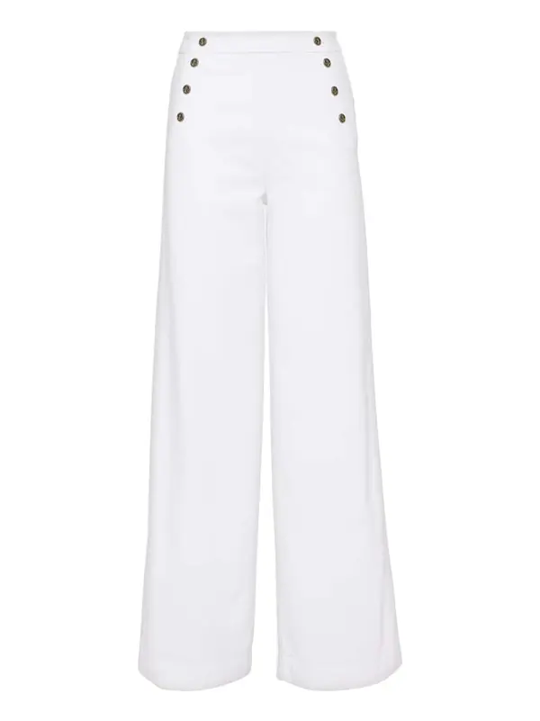 FRAME High-rise Wide-leg Pants - White