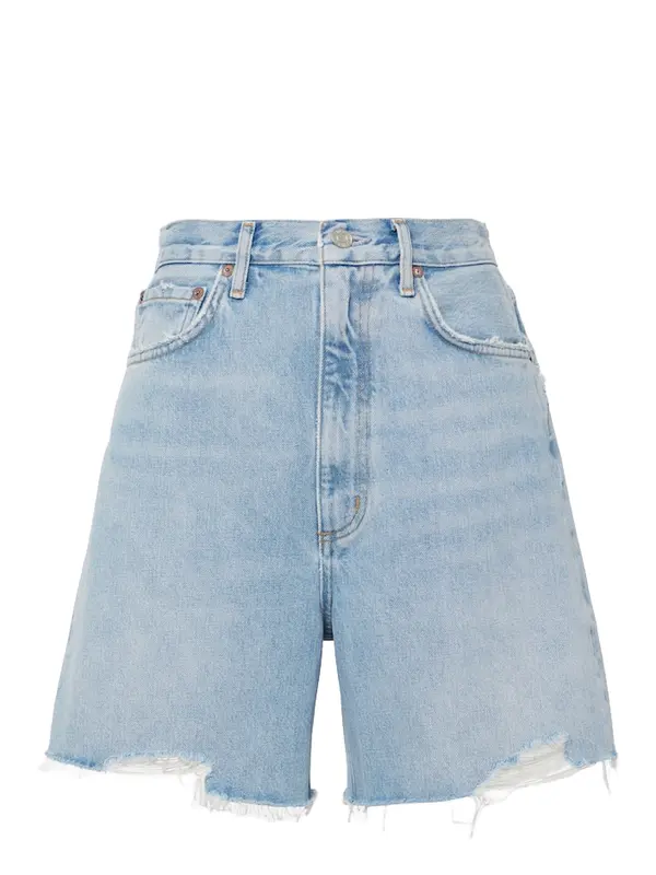 AGOLDE Stella High-rise Denim Shorts - Blue