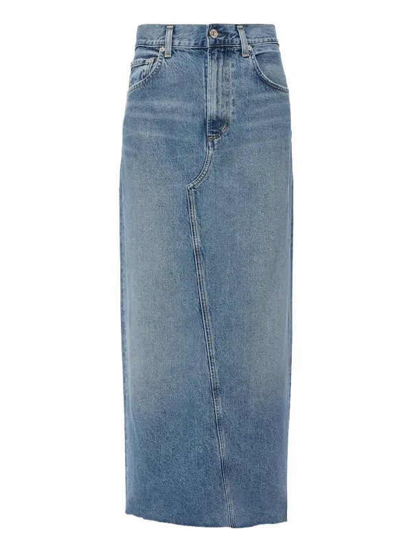 Citizens Of Humanity Circolo Reworked Denim Maxi Skirt - Blue