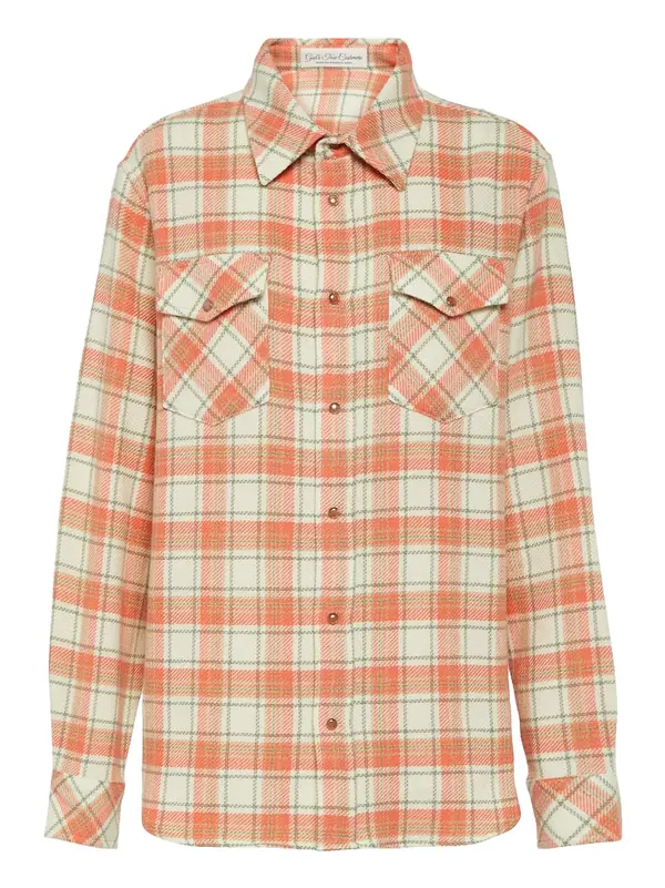 GOD'S TRUE CASHMERE Tartan Cashmere Shirt - Red