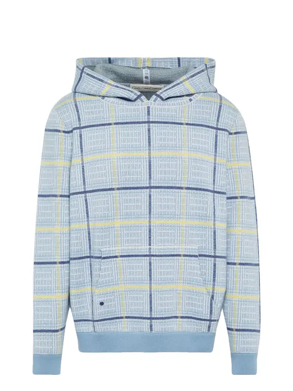 GOD'S TRUE CASHMERE Rain Tartan Hoodie - Blue