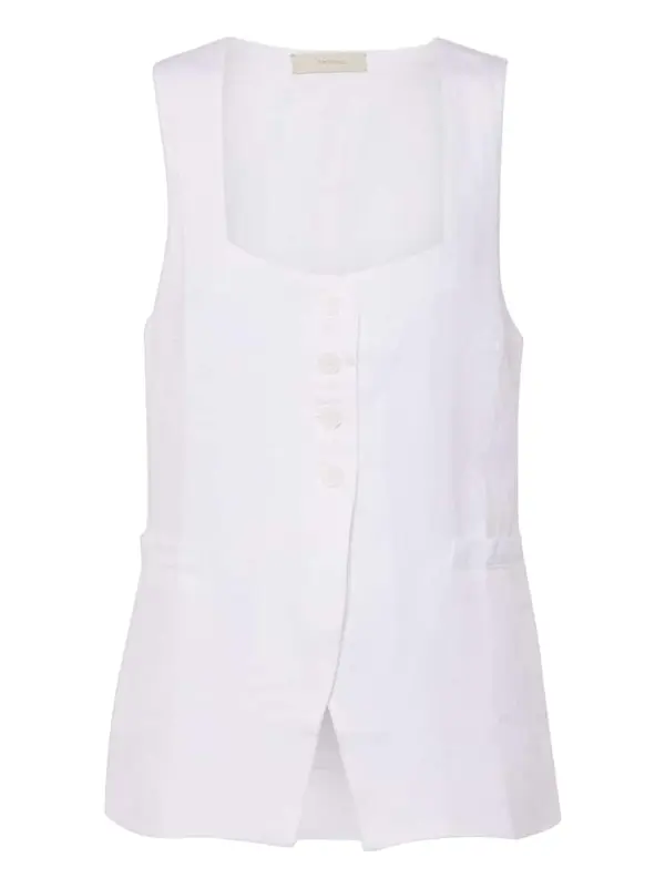 Faithfull The Brand Maya Linen Vest - White