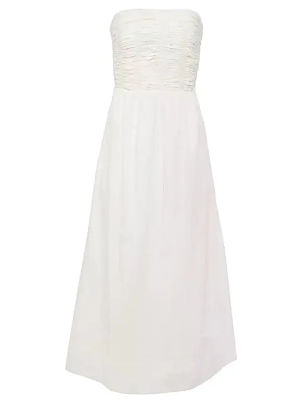 Faithfull The Brand Dominquez Strapless Midi Dress - White