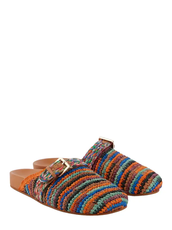 Clergerie Quinta Crochet Raffia Slides - Multicoloured