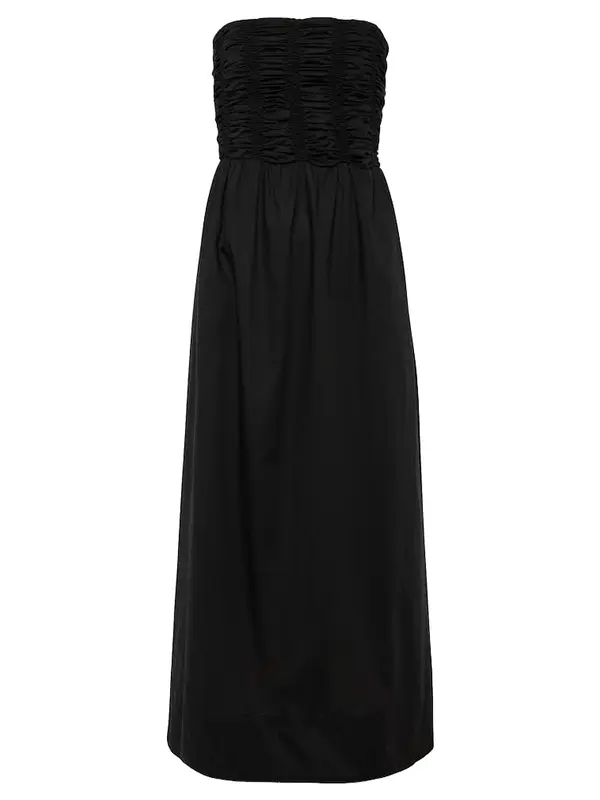 Faithfull The Brand Dominquez Strapless Midi Dress - Black