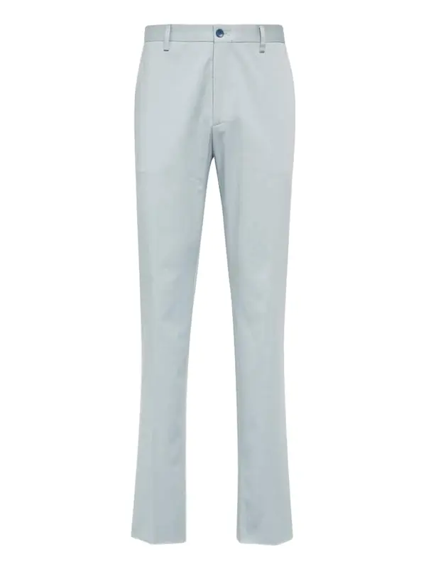 Etro Embroidered Paisley Cotton Jacquard Chinos - Blue