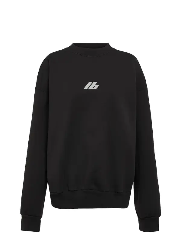 Balenciaga Crewneck Cotton Jersey Sweatshirt - Black