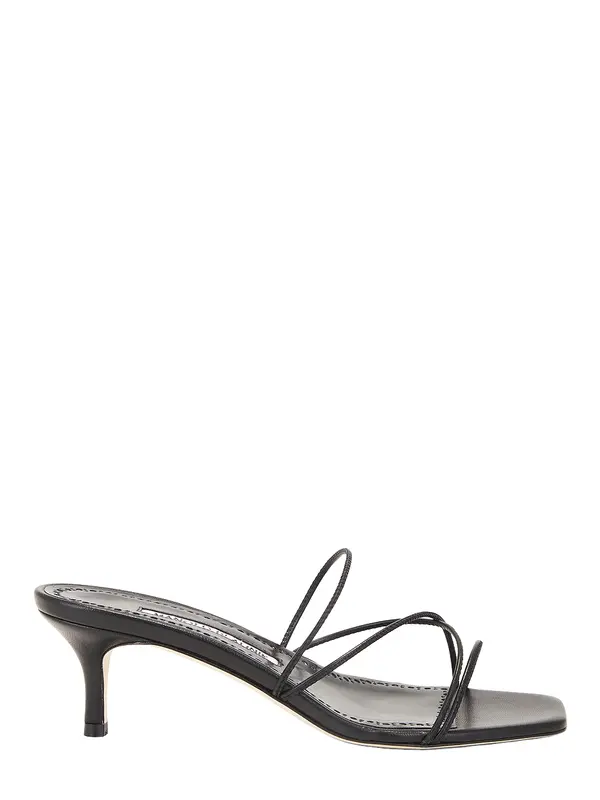 Manolo Blahnik Ninfemu 50 Nappa Sandal - Black
