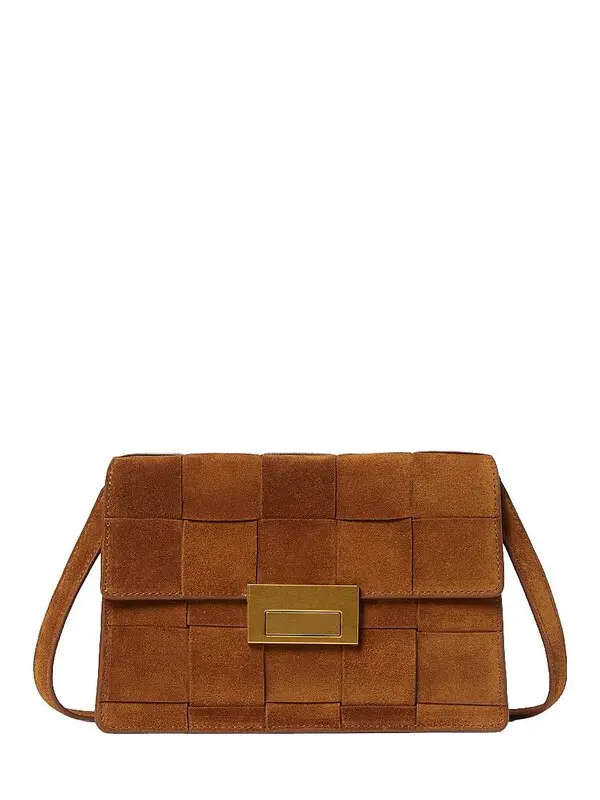 LOEFFLER RANDALL Delphine Small Leather Crossbody - Cacao/gold
