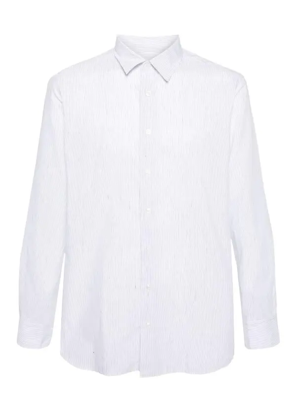 LARDINI Striped Linen-blend Shirt - White