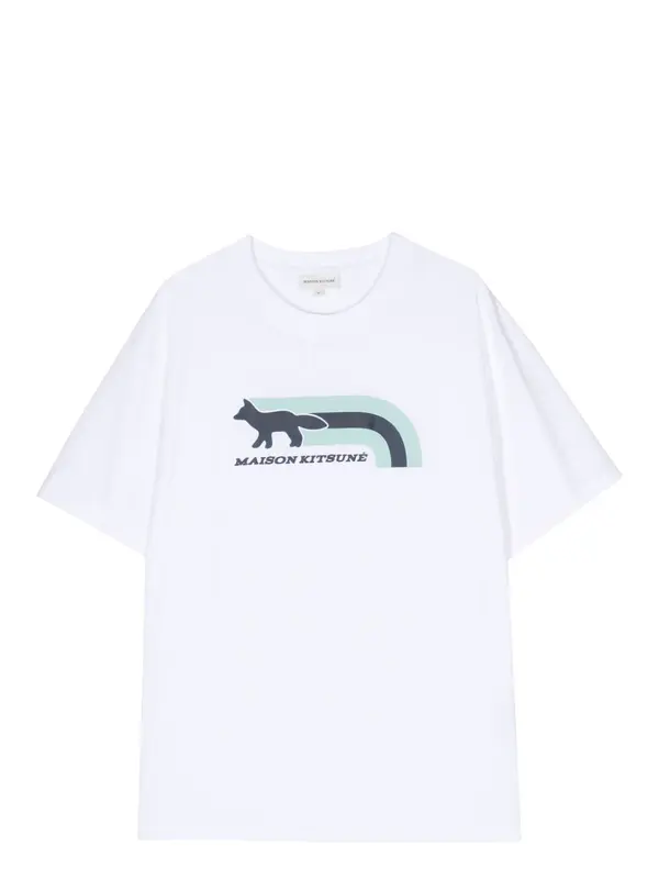 Maison Kitsuné Flash Fox-print T-shirt - White