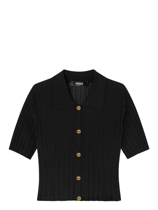Versace Button-up Knit Shirt - Black