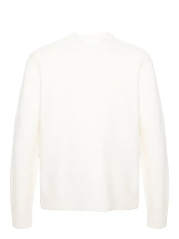 JIL SANDER Crew-neck Boiled Wool Jumper - White