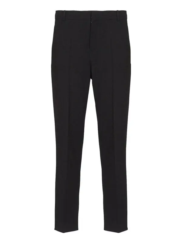 Balmain Pressed-crease Straight-leg Trousers - Black