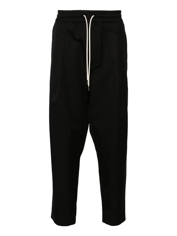 Drole De Monsieur Twill Cropped Trousers - Black
