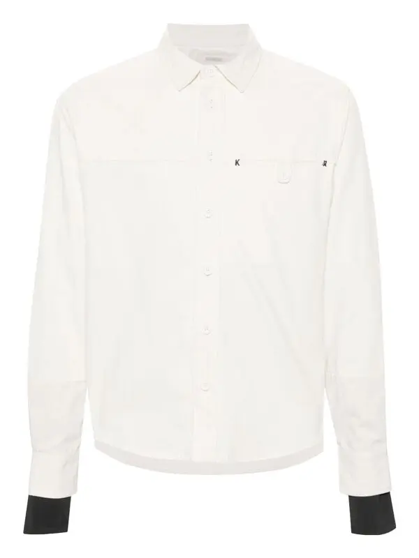 KUSIKOHC Herringboned Cotton Shirt - White