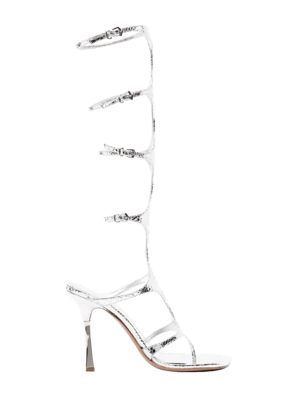 Paris Texas Uma 100mm Metallic Sandals - Silver