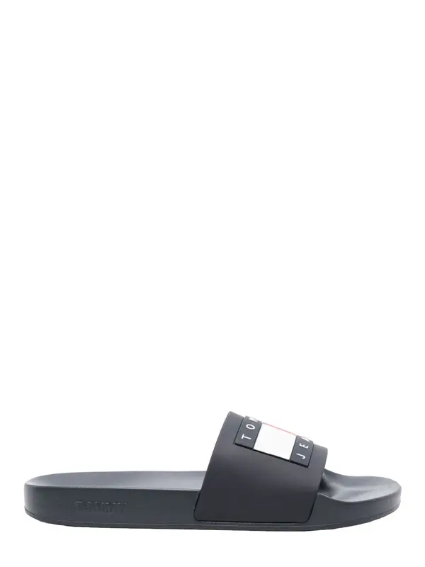 Tommy Hilfiger Raised-logo Open-toe Slides - Blue