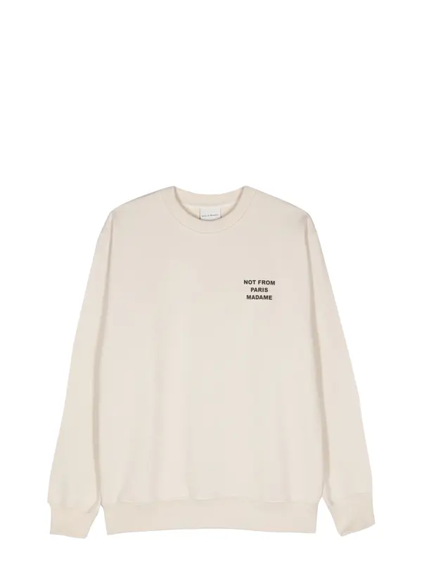 Drole De Monsieur Le Sweatshirt Slogan Top - Neutrals