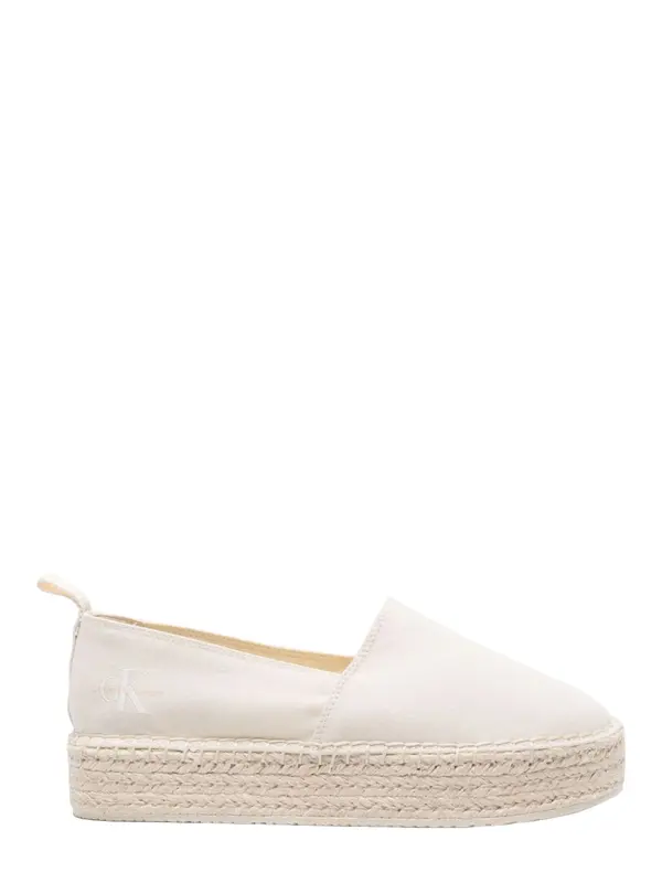 Calvin Klein 35mm Logo-print Flatform Espadrilles - White