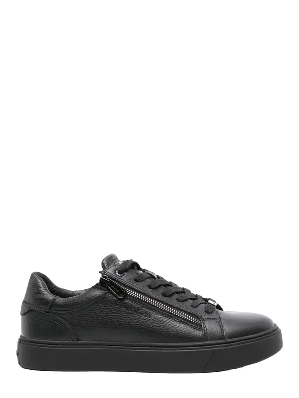 Calvin Klein Debossed Leather Sneakers - Black
