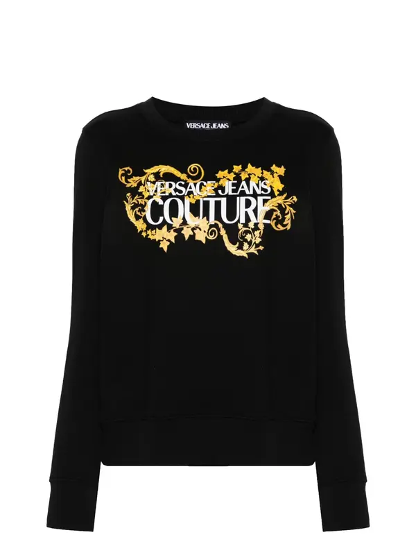 Versace Barocco Logo-print Sweatshirt - Black