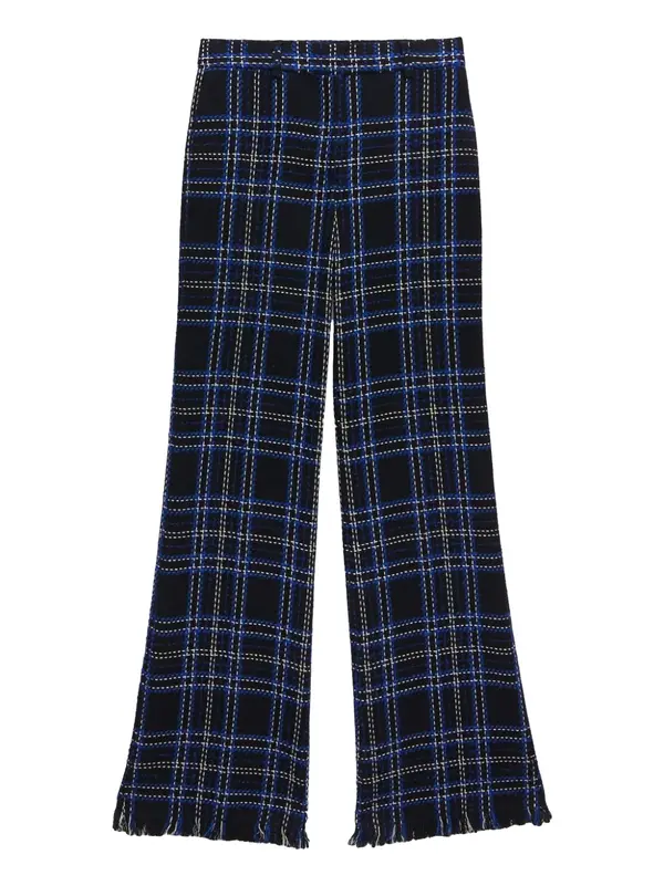 MSGM Checked Cotton Trousers - Black