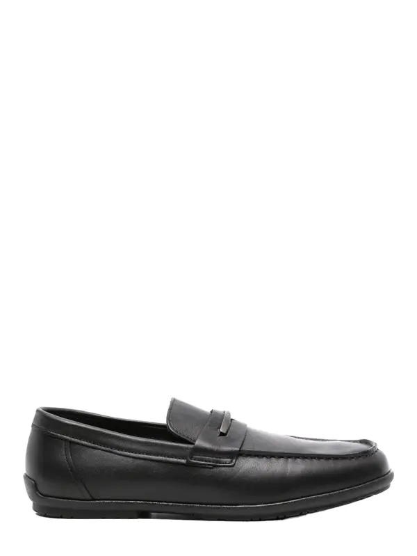 Calvin Klein Plaque Leather Loafers - Black