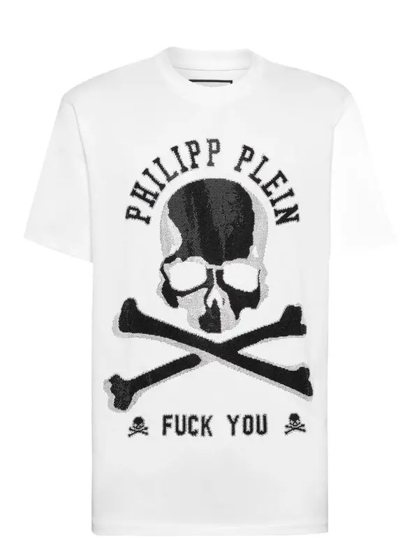 Philipp Plein Skull Crystal-embellished T-shirt - White