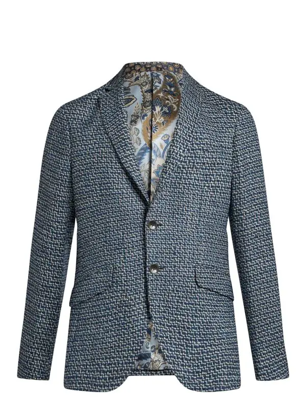 Etro Single-breasted Wool Blazer - Blue