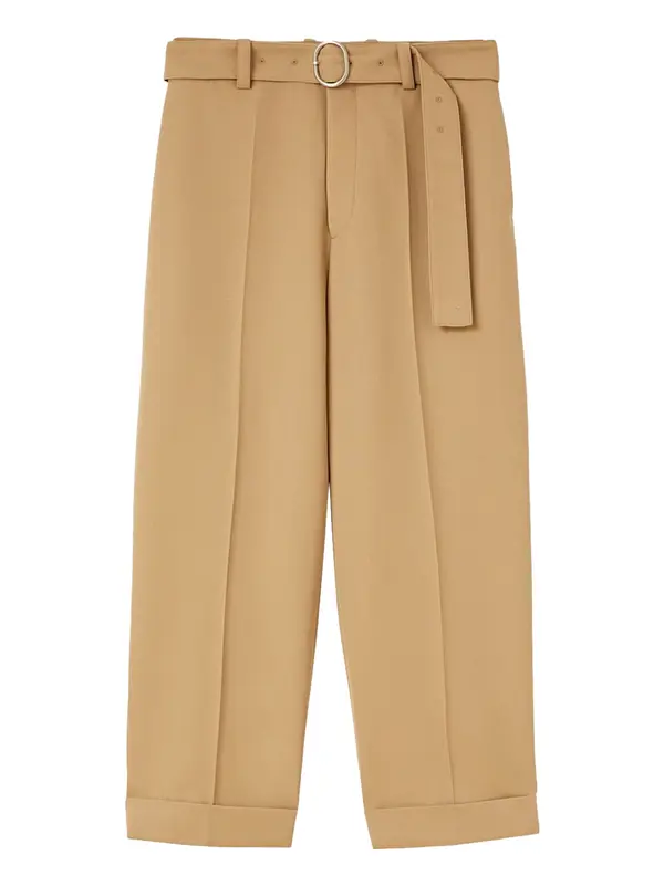 JIL SANDER Straight-leg Wool Trousers - Brown