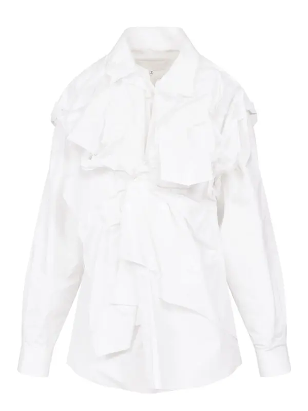MAISON MARGIELA Gathered Poplin Shirt - White