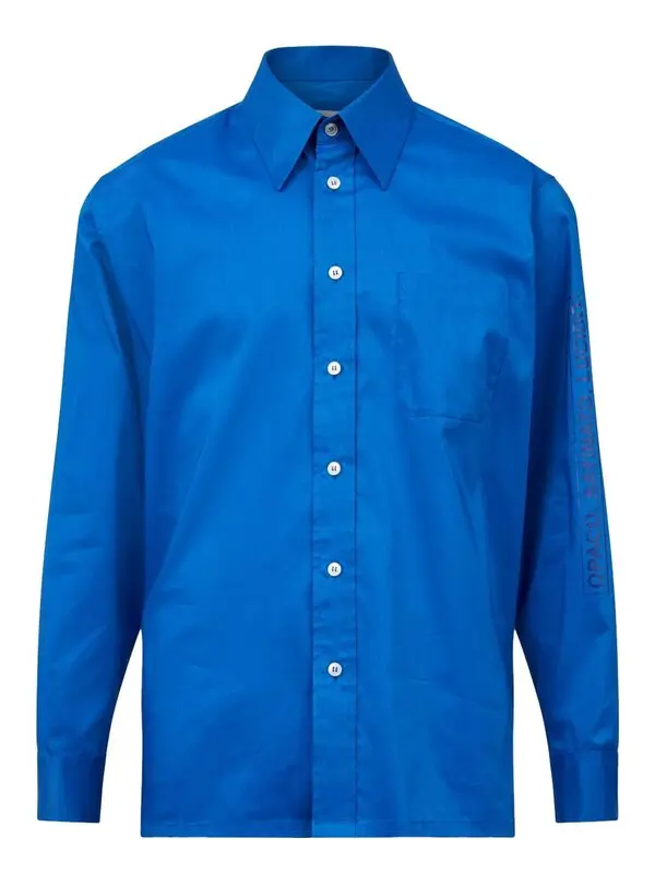 MAISON MARGIELA Pointed-collar Button-up Shirt - Blue