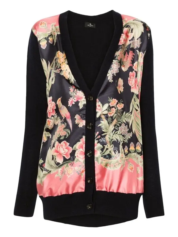 Etro Floral-print Cardigan - Blue