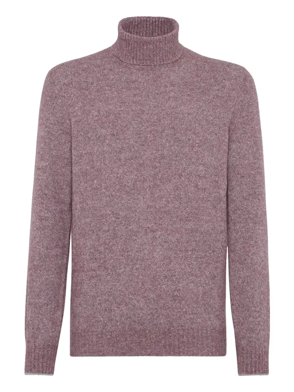 Brunello Cucinelli Roll-neck Mélange Jumper - Red